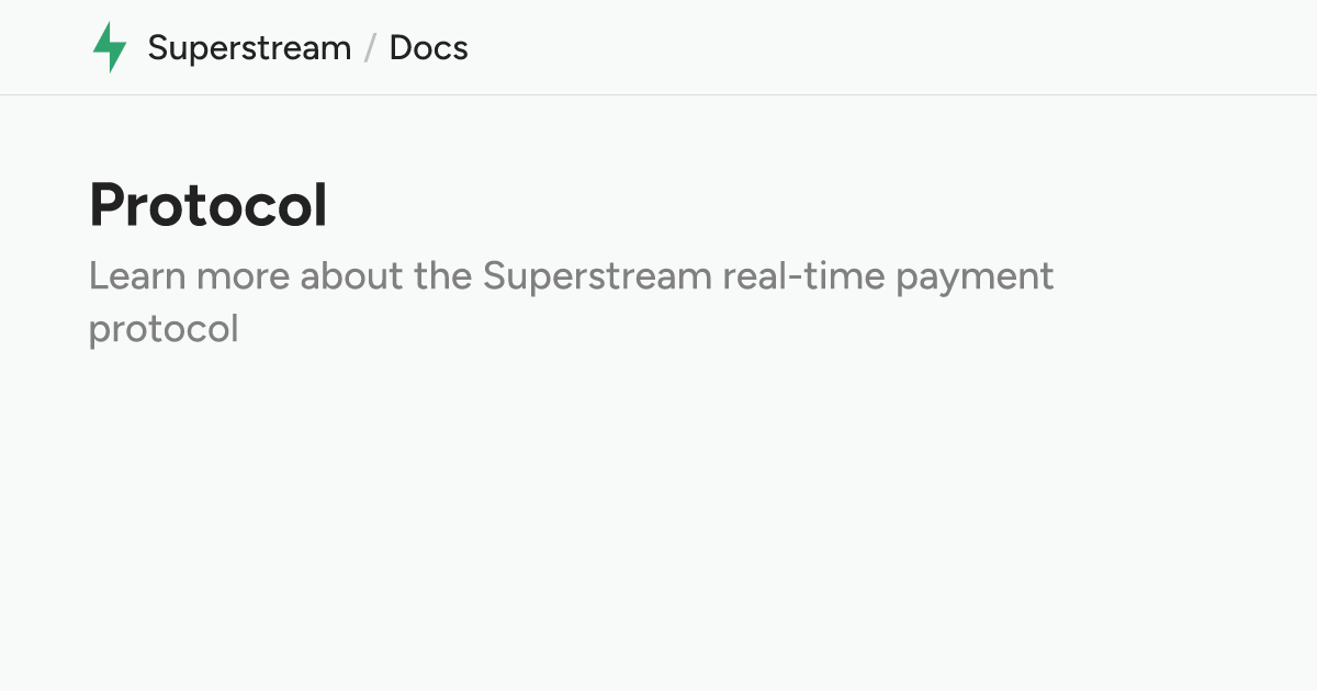 Protocol - Superstream Documentation